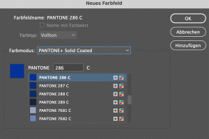 PANTONE definierten InDesign | prinux