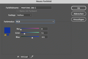 PANTONE definierten RGB InDesign | prinux